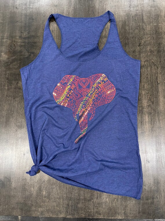 Holographic Mandala Elephant Tank Top - Etsy
