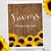 Printable Rustic Sunflowers Favors Wedding or Event Sign, 8x10 and 5x7 ...