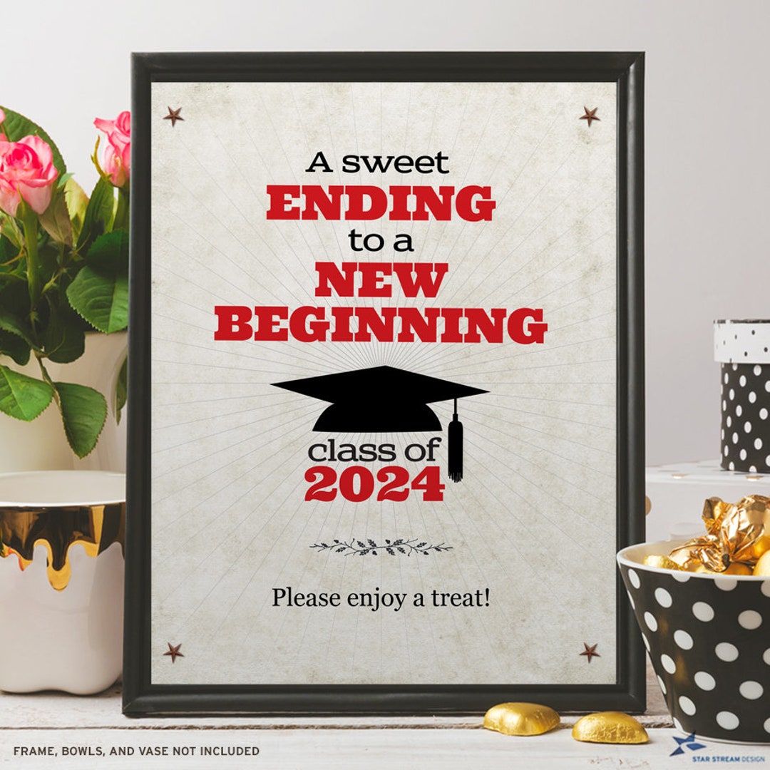 Rustic Red Graduate A Sweet Ending to a New Beginning Printable ...