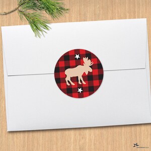 Printable Buffalo Plaid Moose Lumberjack Party Images, Editable PDF ...