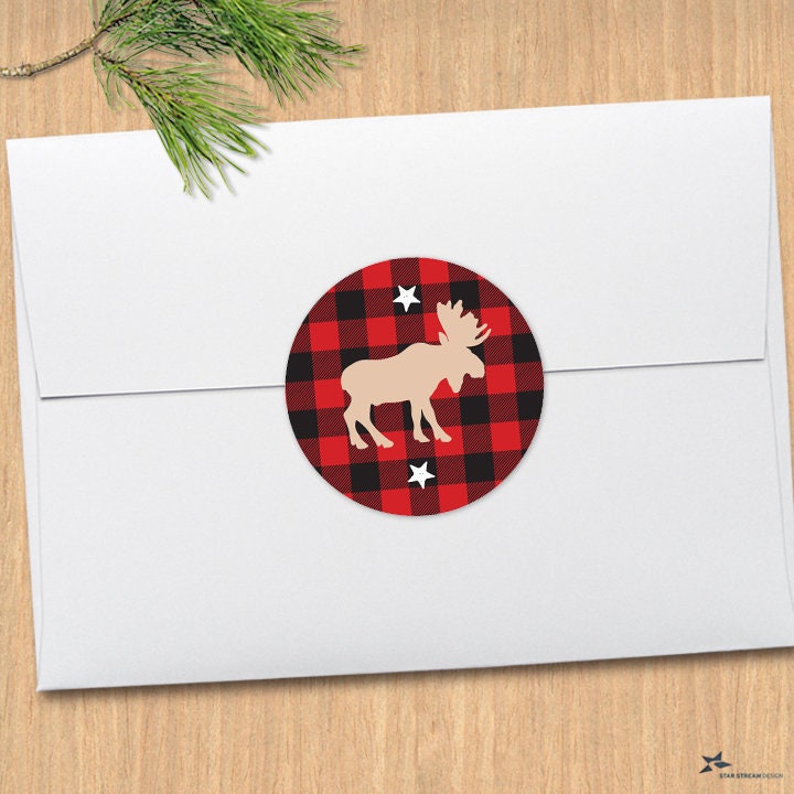 Printable Buffalo Plaid Moose Lumberjack Party Images | Etsy