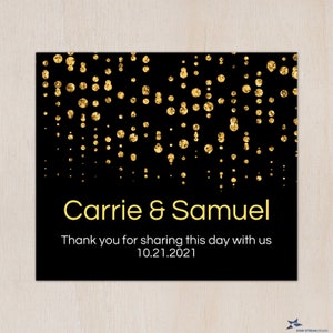 Printable Gold Glitter Look Confetti Rain Champagne Bottle Labels ...