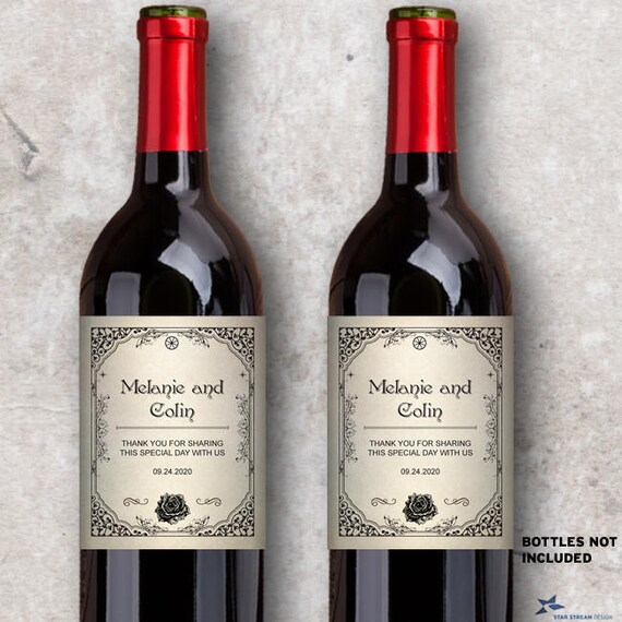 Printable Vintage Steampunk Wine Bottle Labels Bridal Shower | Etsy
