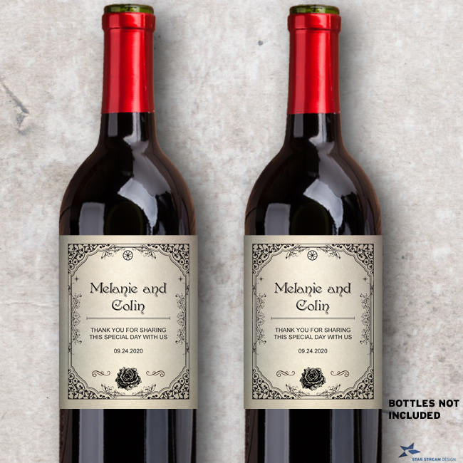 Printable Vintage Steampunk Wine Bottle Labels Bridal Shower | Etsy