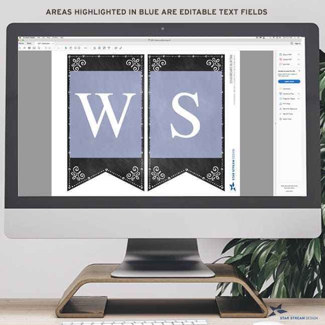 Printable Chalkboard Create Your Own Message Bunting Black | Etsy