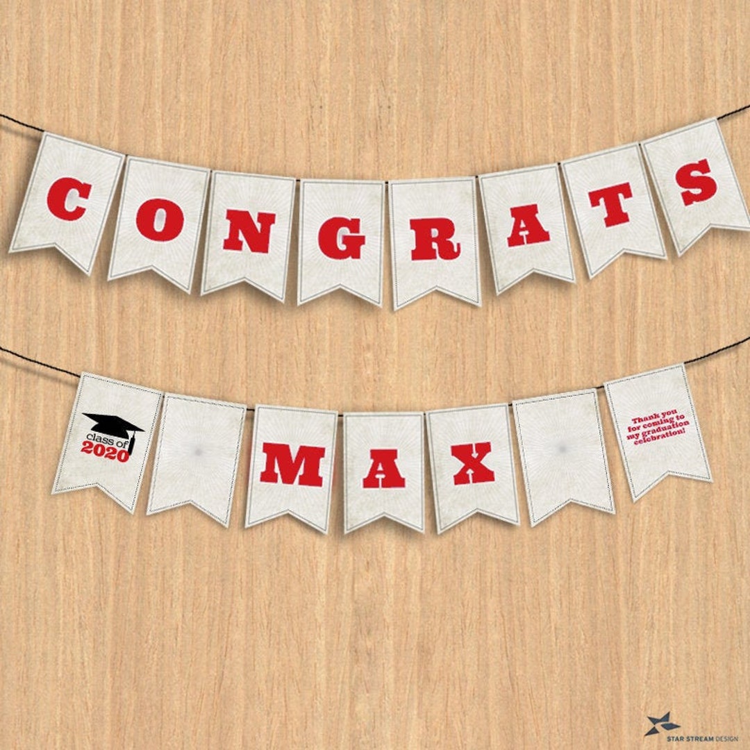 Rustic Red Class of Graduate Create Your Own Message Printable - Etsy