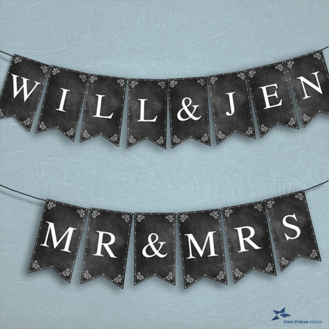 Printable Chalkboard Create Your Own Message Bunting, Black, 4.5"x8 ...