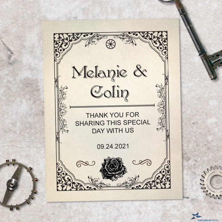 Printable Vintage Steampunk Mini Wine Bottle Labels Nine | Etsy