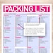 Modern Bright Pink Printable Packing List, 8.5"x11", Editable PDF ...