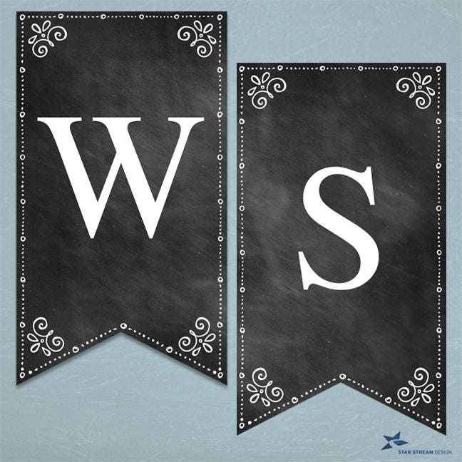 Printable Chalkboard Create Your Own Message Bunting Black | Etsy