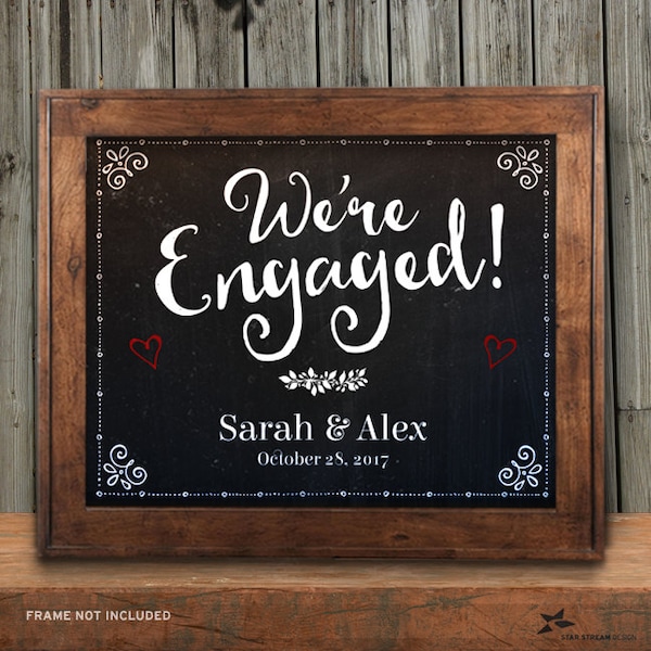 We're Engaged Sign - Etsy