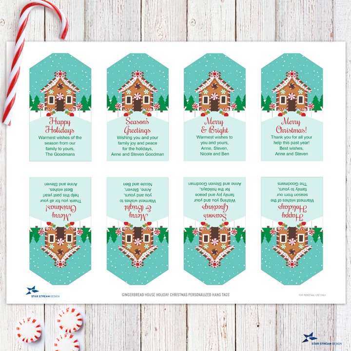 Gingerbread House Holiday Christmas Printable Personalized - Etsy