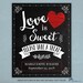 Printable Love is Sweet, Please Take a Treat Chalkboard Heart Signs ...