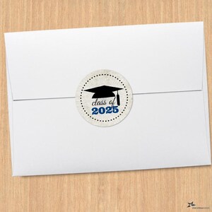 Class of 2025 Graduation Cap 1.5" Printable Images - Blue, Instant ...