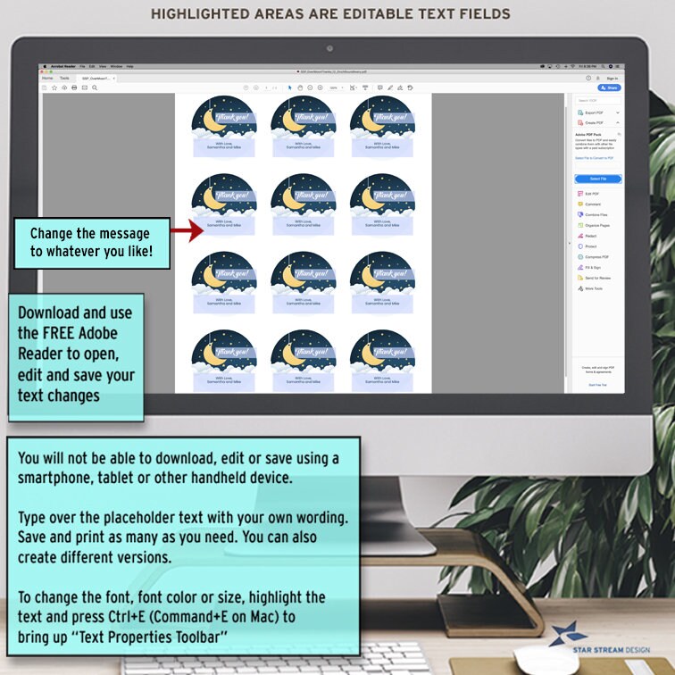 Over the Moon Printable Party Images Baby Shower Editable - Etsy