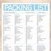 Modern Light Blue Printable Packing List, 8.5"x11", Editable PDF ...