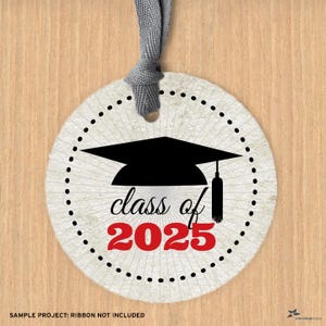 Class of 2025 Graduation Cap 1.5" Printable Images - Red, Instant ...