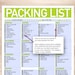 Modern Bright Green Printable Packing List, 8.5"x11", Editable PDF ...