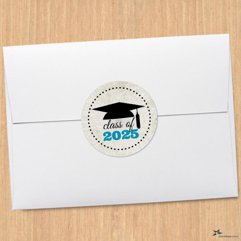 Class of 2025 Graduation Cap 1.5" Printable Images, Light Blue, Instant ...