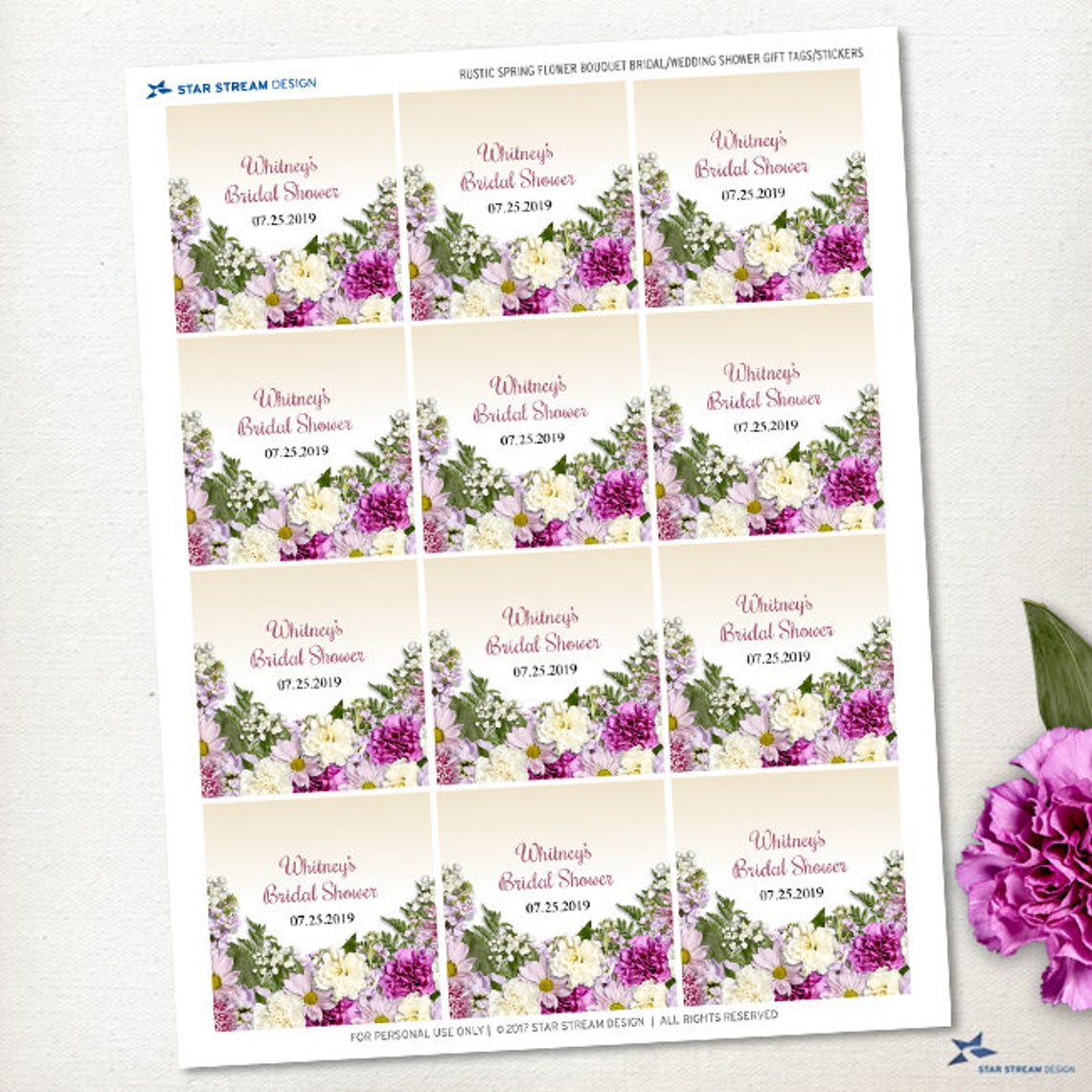 Printable Rustic Spring Flowers Images Editable PDF Instant - Etsy