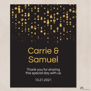 Printable Gold Glitter Look Confetti Rain Wine Bottle Labels - Bridal ...