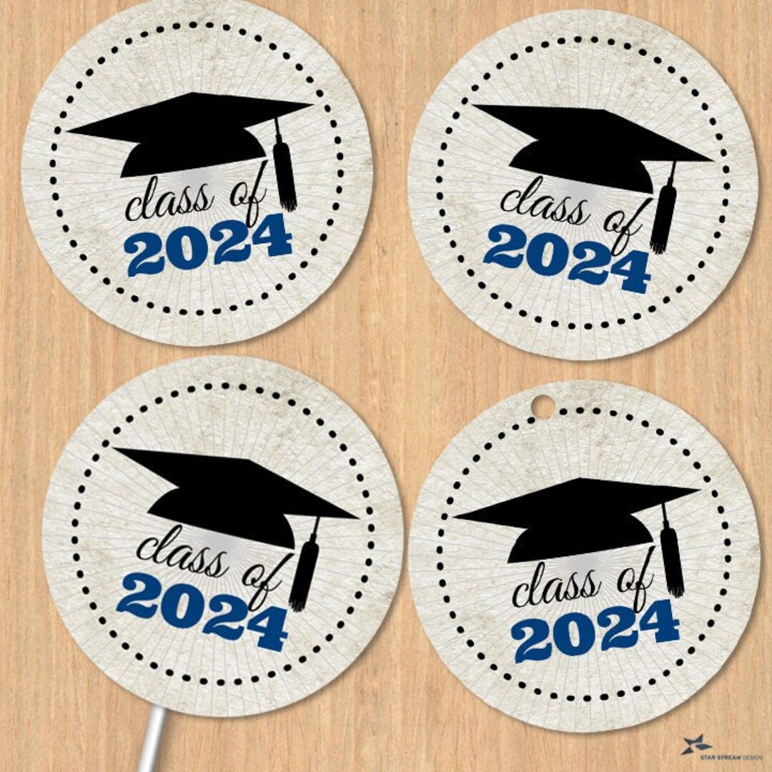 Class of 2024 Graduation Cap 1.5 Printable Images Blue, Instant ...