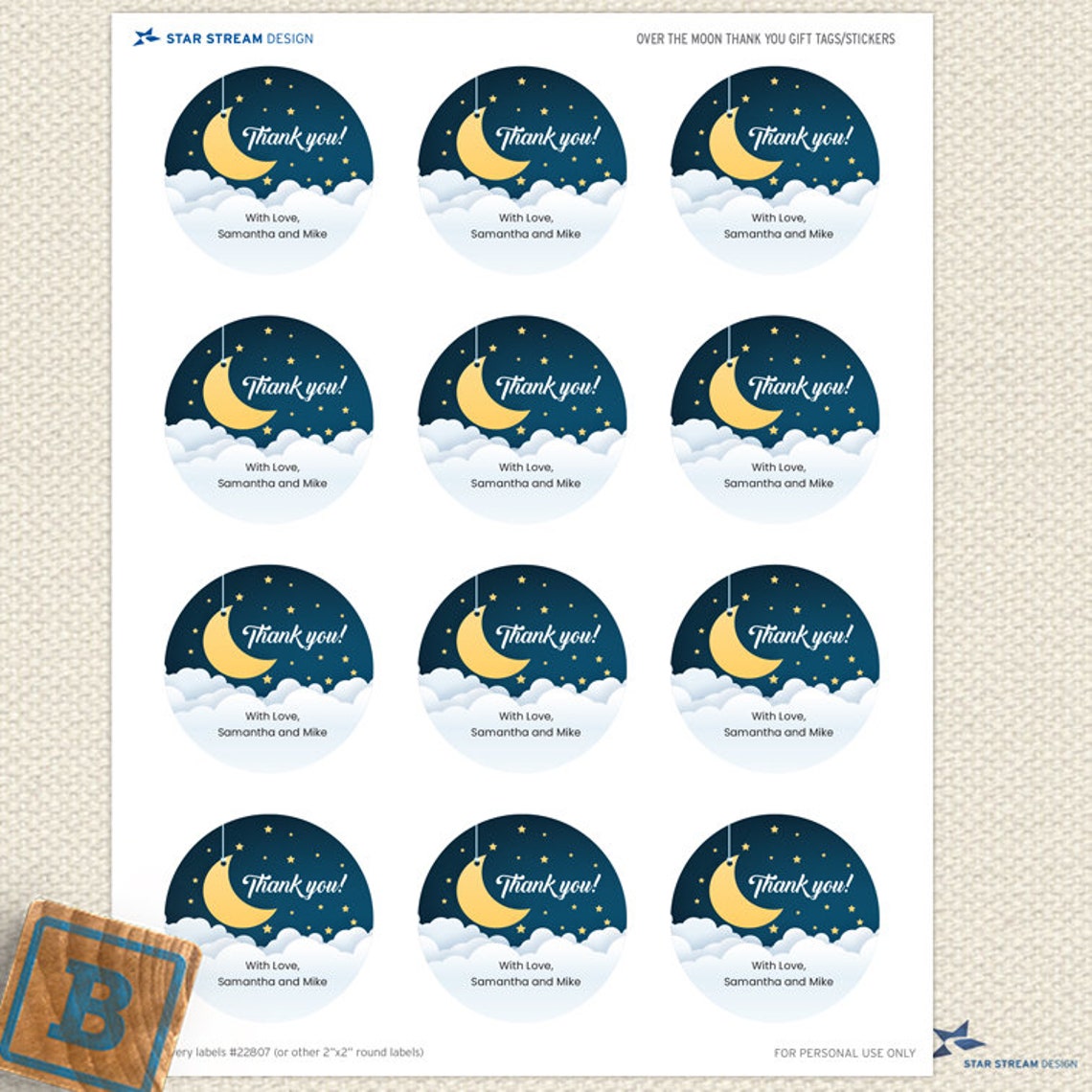 Over the Moon Printable Party Images Baby Shower Editable - Etsy