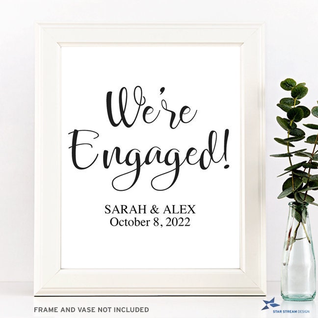 Minimalist Typographic We're Engaged Printable Wedding - Etsy