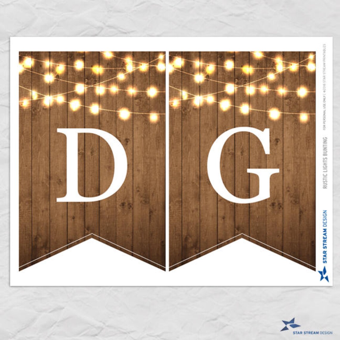 Printable Rustic Party Lights Create Your Own Message Bunting - Etsy