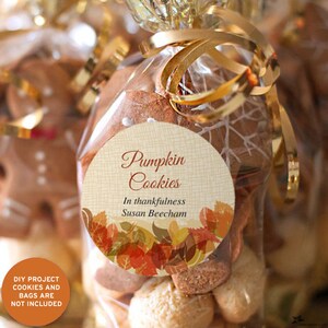 Autumn Leaves Edge Printable Thanksgiving Labels, Stickers - 2” Circle ...