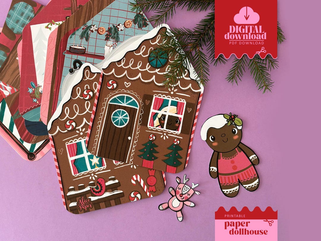Gingerbread Paper Doll House: Printable Quiet Book for Kids - Etsy