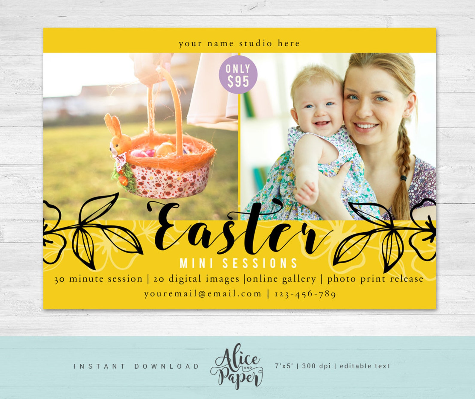 Easter Mini Session Template, Easter Mini Sessions, Easter Marketing ...