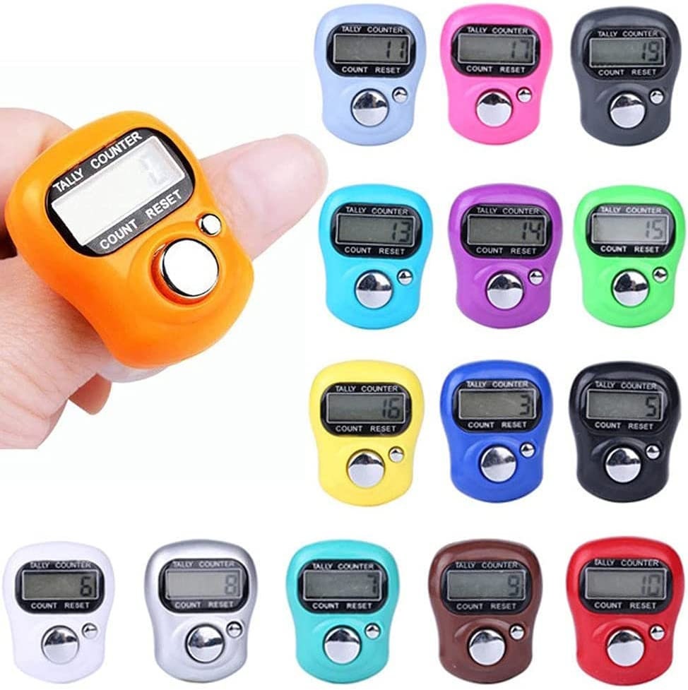 Digital LCD Knitting Row Counter Crochet Stitch Finger Tally With Strap ...