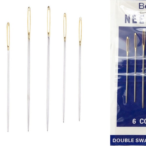 6 X Big Gold Eye Blunt Darning Needles Tapestry Weaving - Etsy UK