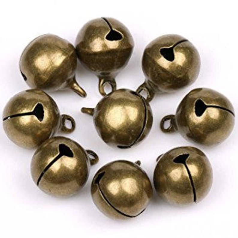 50 X 6mm Extra Small Tiny Metal Jingle Bells Antique Bronze Cards ...