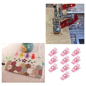 10 X PINK Wonder Clips Spring Clips for Clamping Quilting Sewing ...