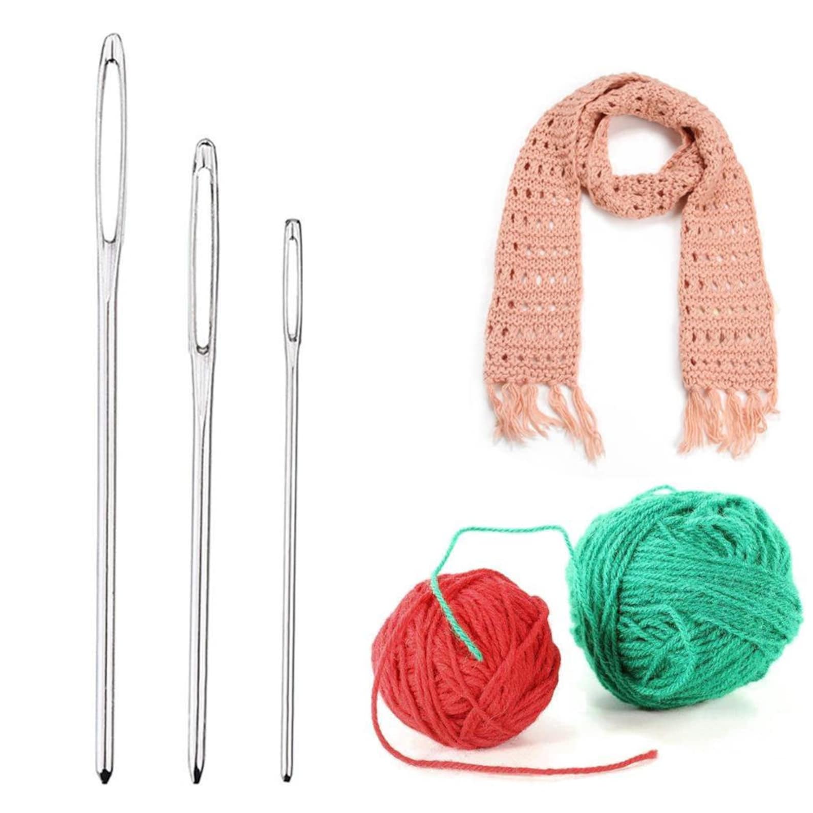 9 X Big Eye Blunt Darning Needles Tapestry Embroidery Sewing 52mm 60mm ...