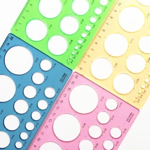 Circle Template Stencil 1mm to 40mm Plastic Oblong Ruler 20cm 200mm ...