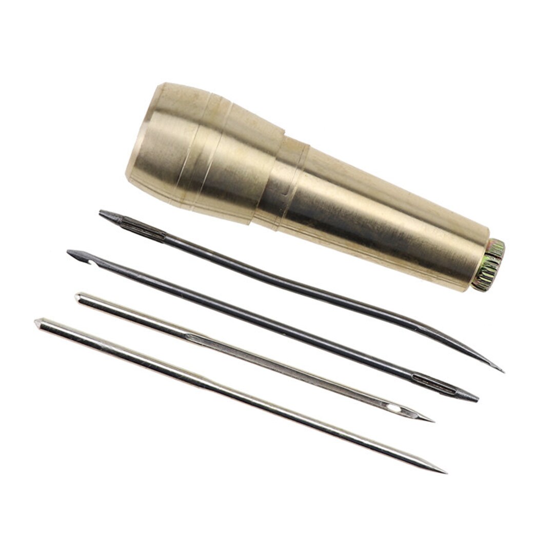 Metal Handle & 4 Needles Quality Awl Tool Leather Punch Plastic Craft ...