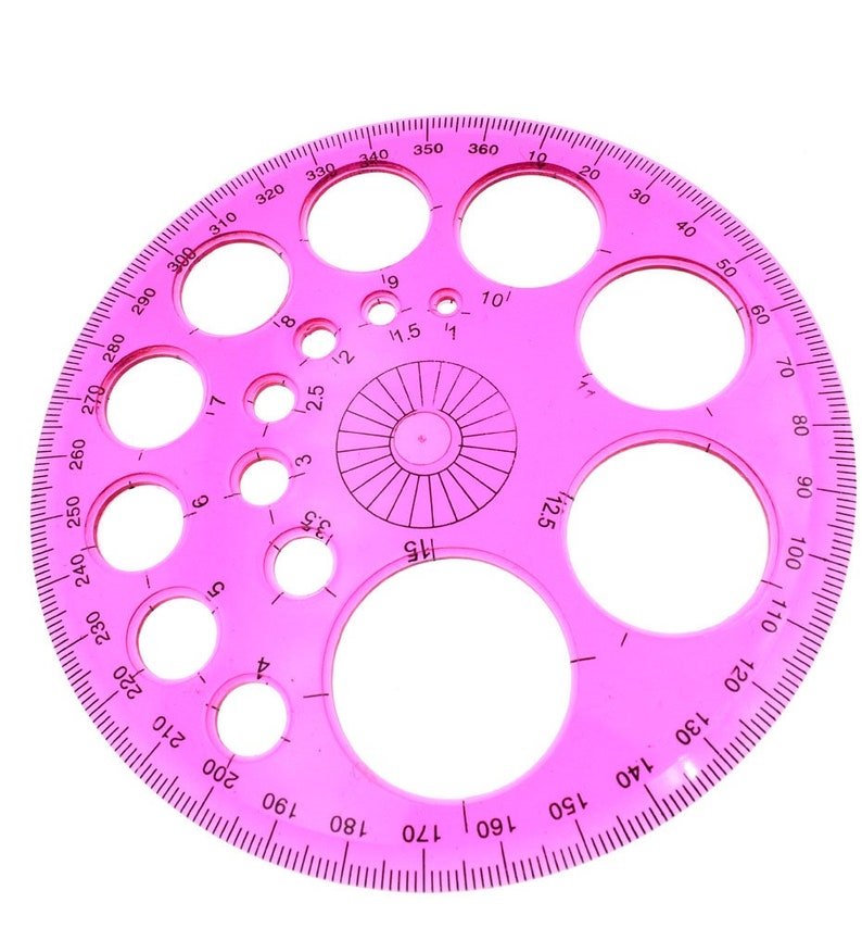 Circle Ruler Round Template 360 Degree Protractor Circular - Etsy UK