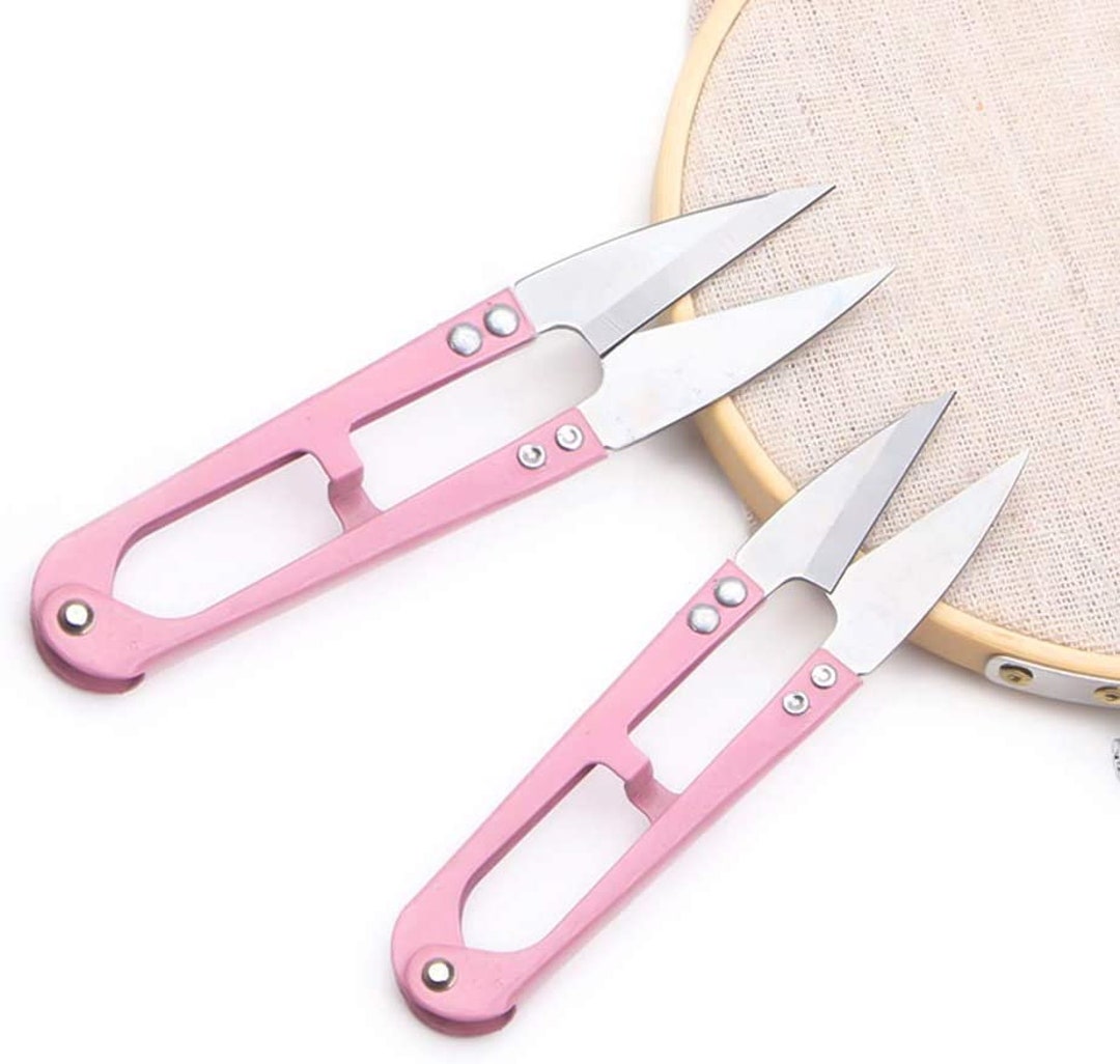 2 X Pairs Pink Easy Use Snips Thread Cutter Scissors Embroidery ...