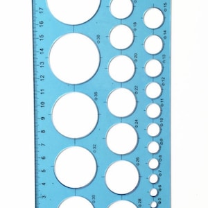 Circle Template Stencil 1mm to 40mm Plastic Oblong Ruler 20cm 200mm ...