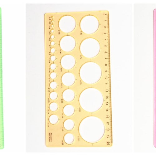 Circle Template Stencil 1mm to 40mm Plastic Oblong Ruler 20cm | Etsy UK