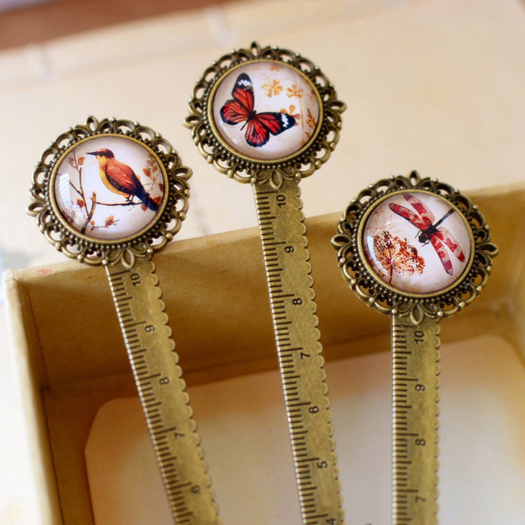 Bookmark Ruler Antique Bronze Metal Vintage 13cm Dragonfly - Etsy