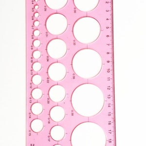Circle Template Stencil 1mm to 40mm Plastic Oblong Ruler 20cm 200mm ...