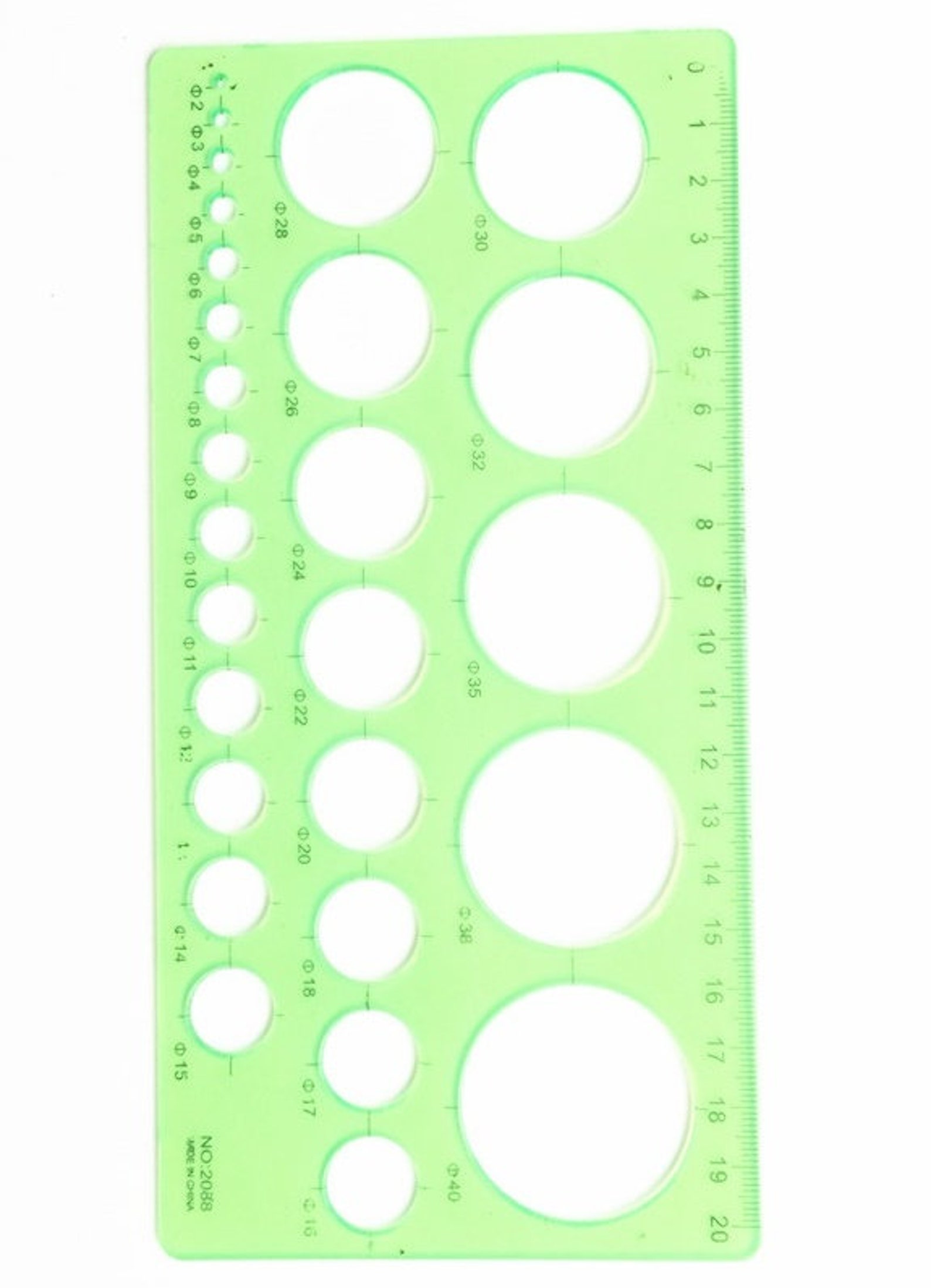 Circle Template Stencil 1mm to 40mm Plastic Oblong Ruler 20cm - Etsy
