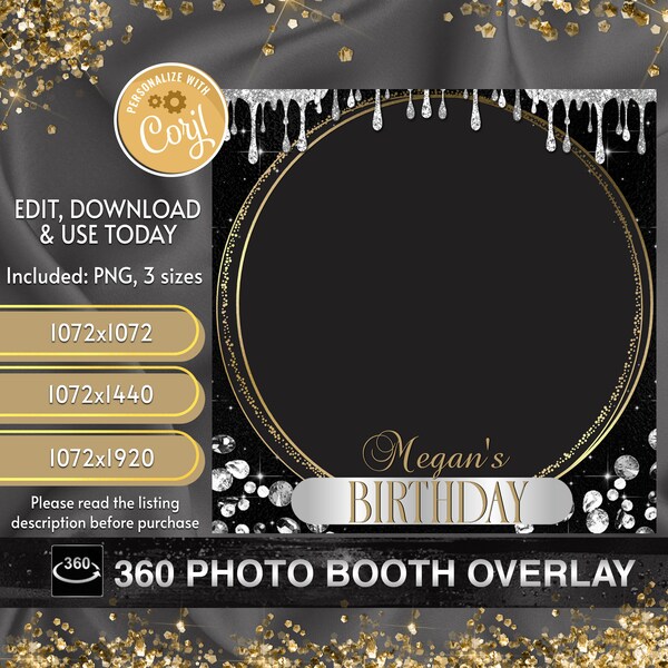 Gold Prom 2023 360 Photo Booth Overlay Template - Etsy Canada