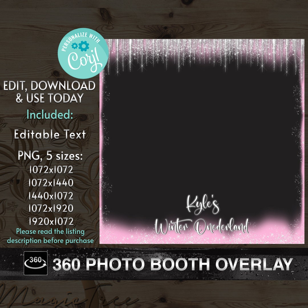 Pink Winter Onederland Tempate Winter 360 Videobooth Overlay - Etsy