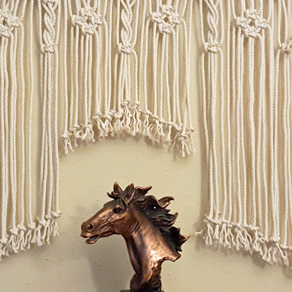 Gran Macrame pared colgante pared arte ventana cortina | Etsy