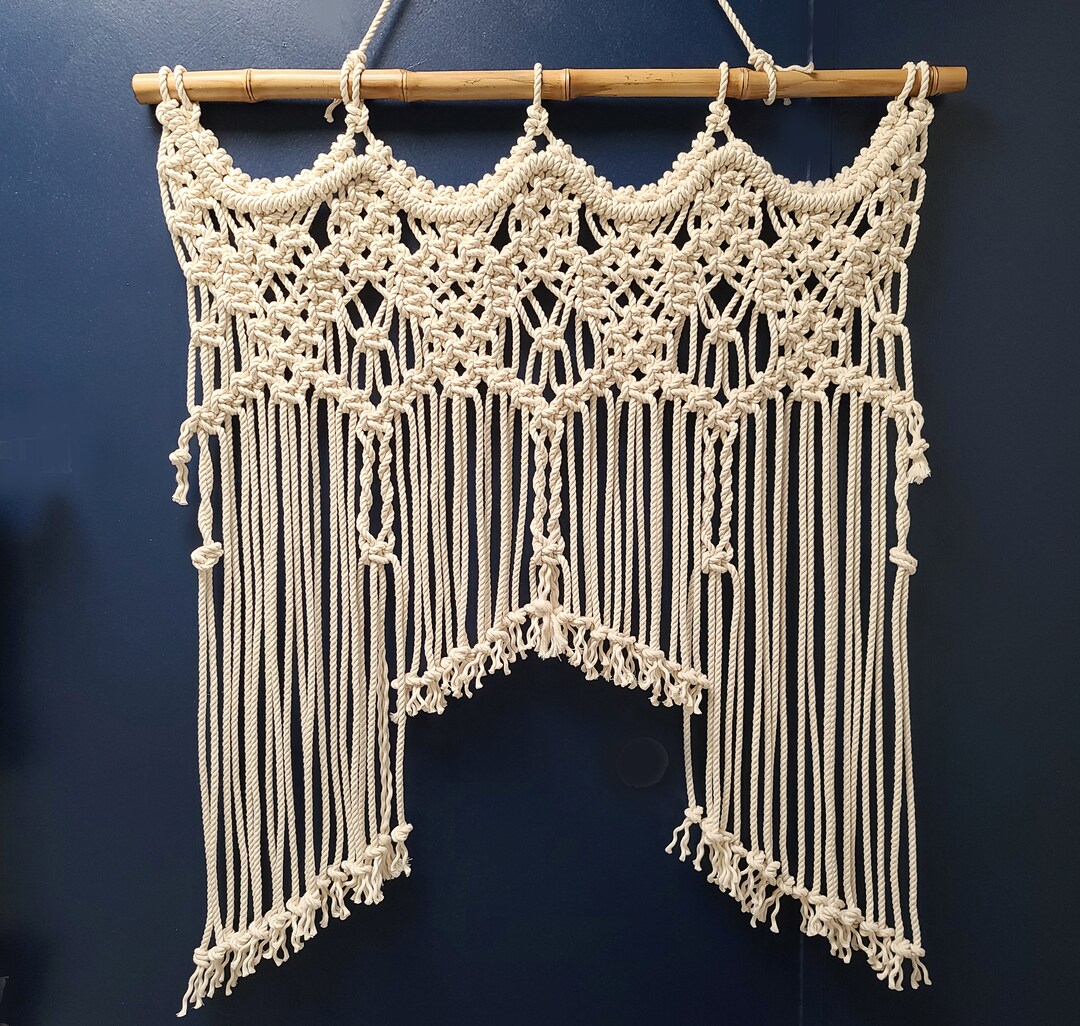 Gran Macrame Pared Colgante Pared Arte Ventana Cortina Cabecera Boho ...